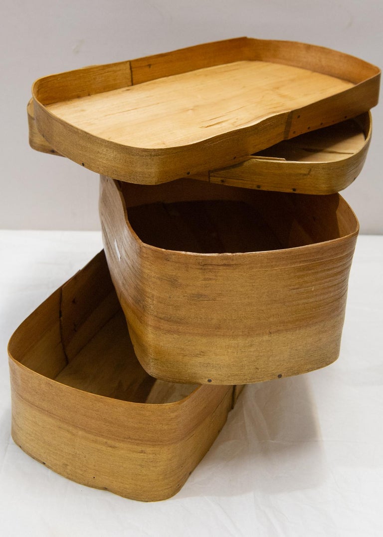 Oval Wooden Boxes Set For Sale at 1stDibs