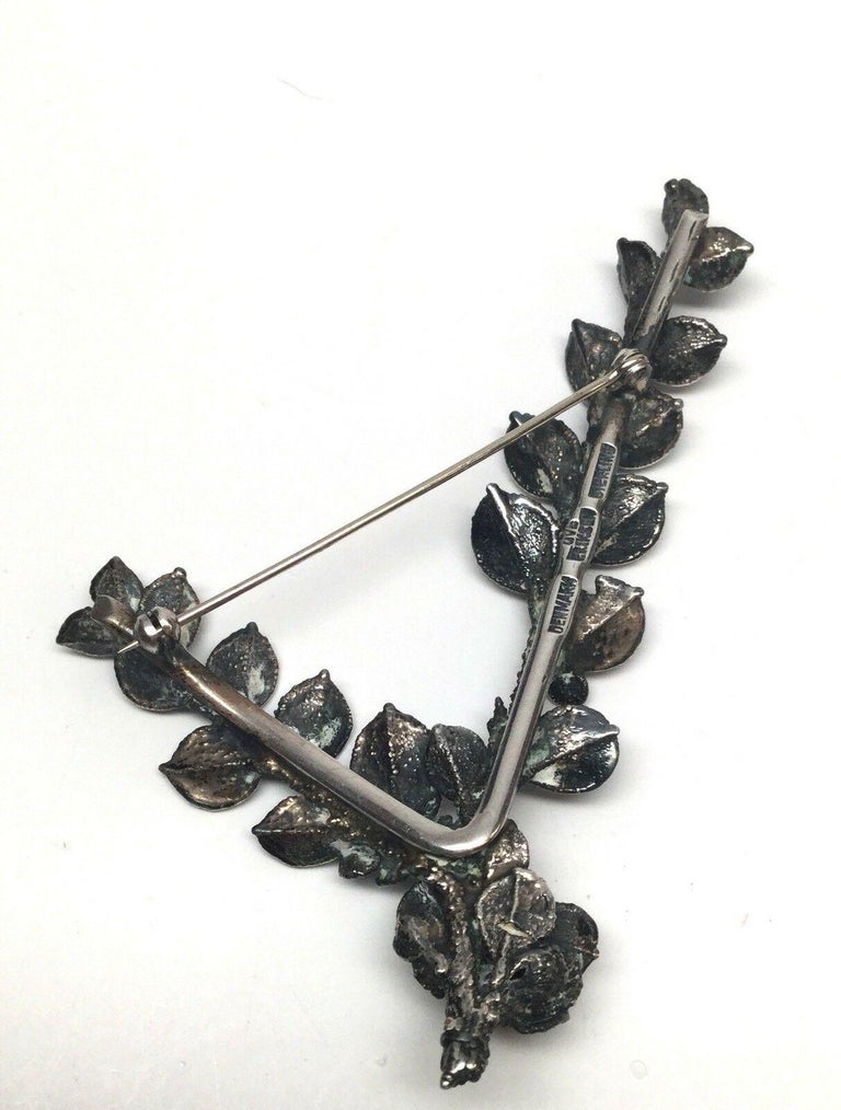 Ove Eriksen Denmark Sterling Silver Branch Pin / Brooch For Sale at 1stDibs