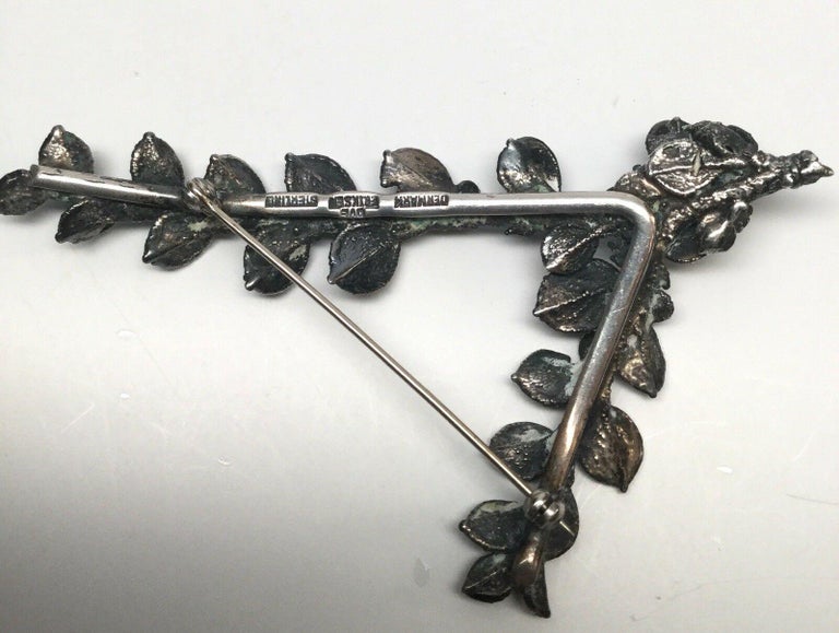 Ove Eriksen Denmark Sterling Silver Branch Pin / Brooch For Sale at 1stDibs