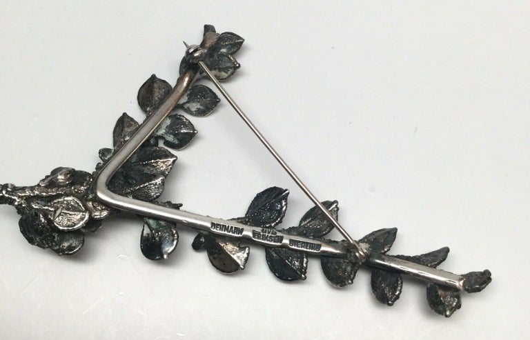 Ove Eriksen Denmark Sterling Silver Branch Pin / Brooch For Sale at 1stDibs