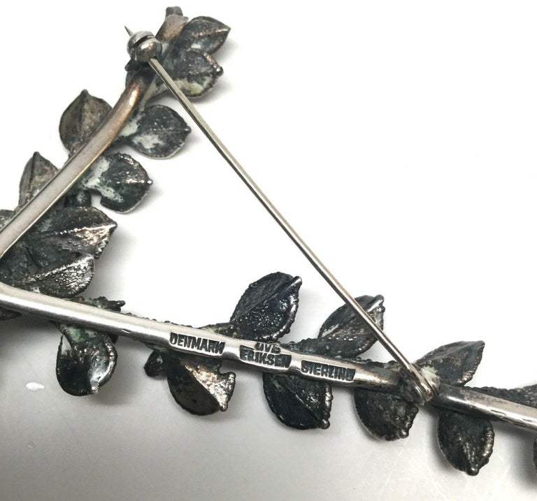 Ove Eriksen Denmark Sterling Silver Branch Pin / Brooch For Sale at 1stDibs