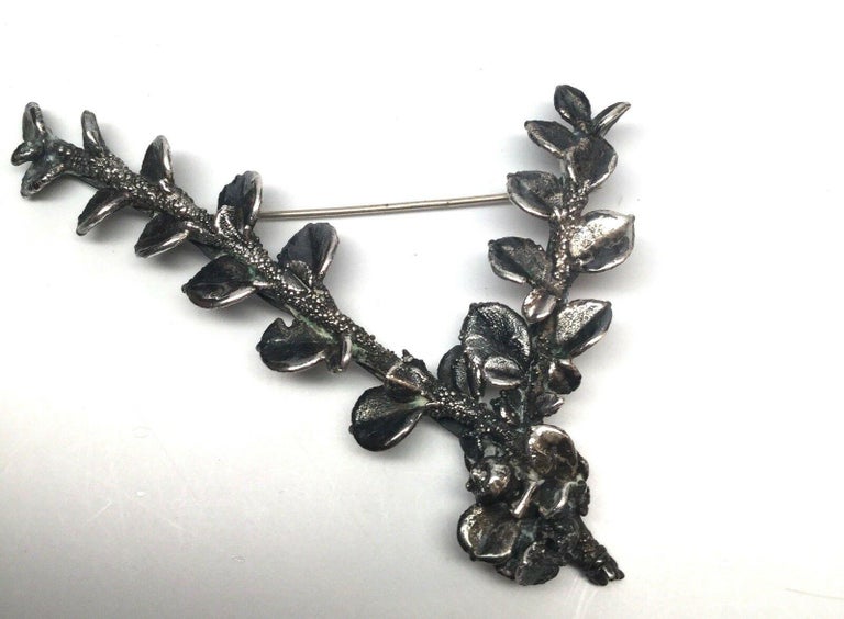 Ove Eriksen Denmark Sterling Silver Branch Pin / Brooch For Sale at 1stDibs