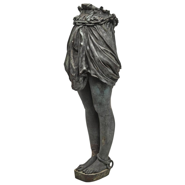 Over-Lifesize Patinated Bronze Greco Roman Standing Half-Figure of ...