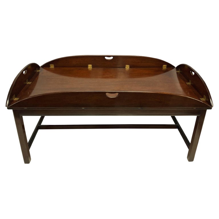 Over Scale English Mahogany Butlers Occasional Table For Sale at 1stDibs