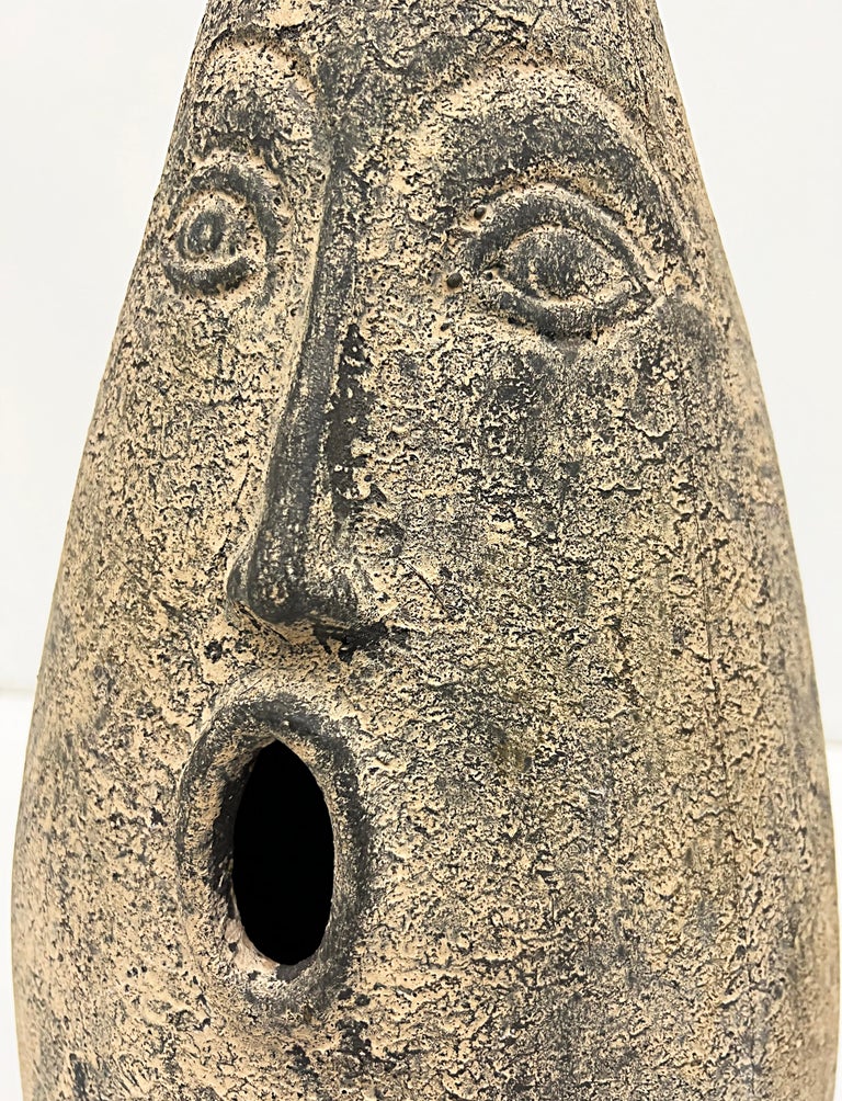 Over-scale Mid-Century Pottery Figurative Face Vases, Pair For Sale at ...