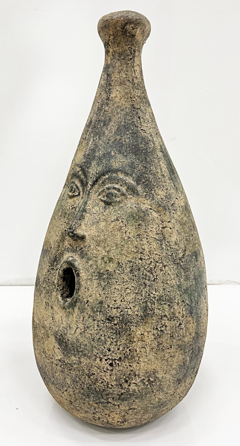 Over-scale Mid-Century Pottery Figurative Face Vases, Pair For Sale at ...