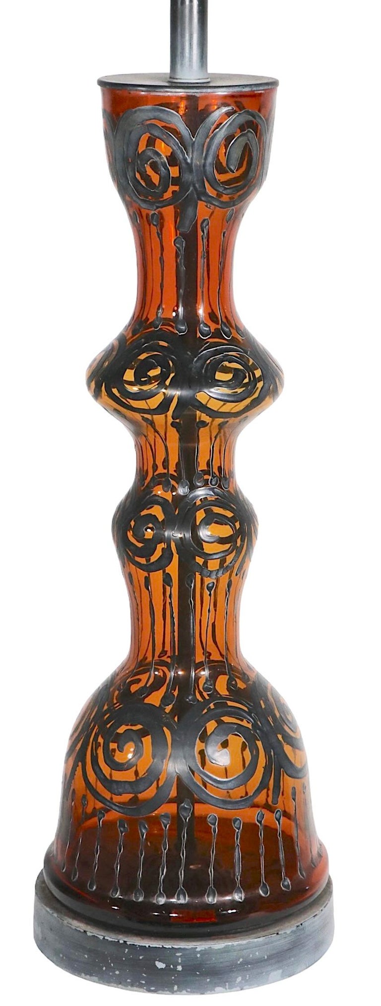 Over Scale Silver Overlay Glass Table Lamp, c. 1950-1970's For Sale at ...