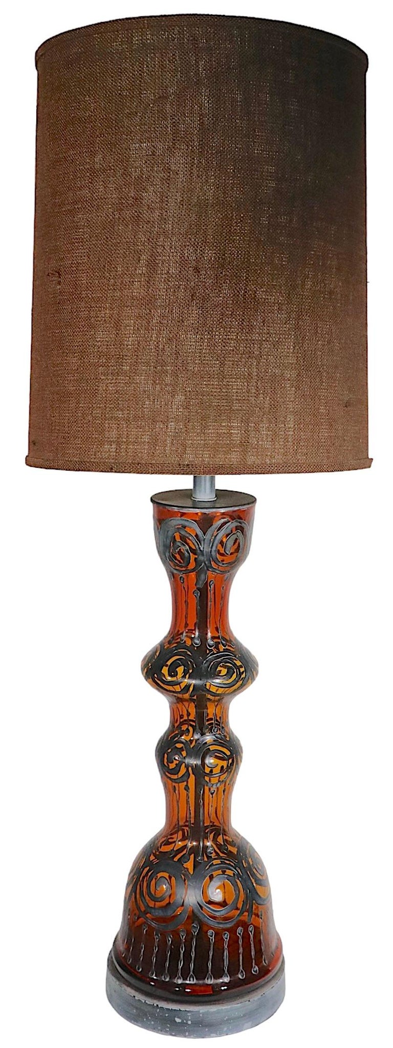 Over Scale Silver Overlay Glass Table Lamp, c. 1950-1970's For Sale at ...