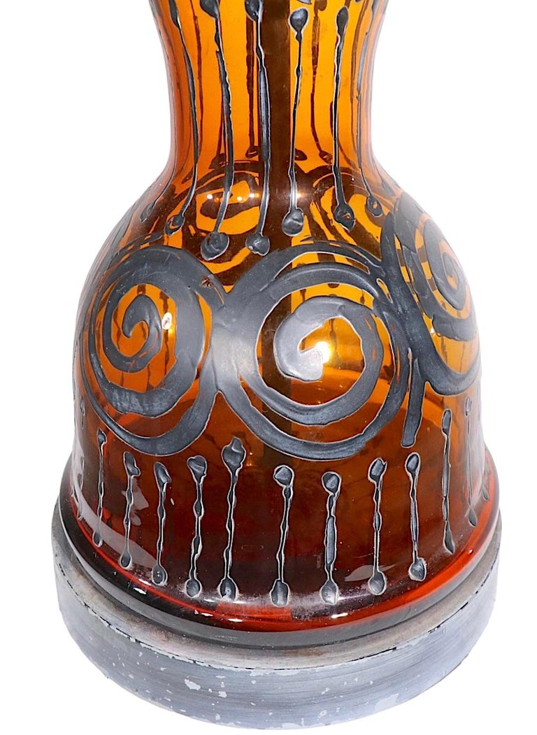 Over Scale Silver Overlay Glass Table Lamp, c. 1950-1970's For Sale at ...