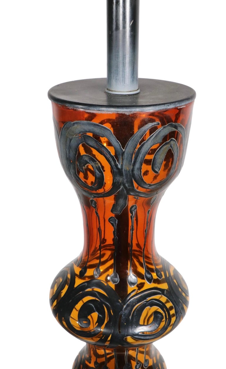 Over Scale Silver Overlay Glass Table Lamp, c. 1950-1970's For Sale at ...