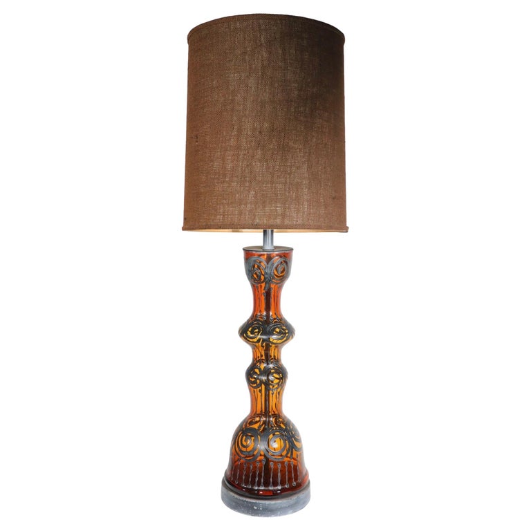 Over Scale Silver Overlay Glass Table Lamp, c. 1950-1970's For Sale at ...