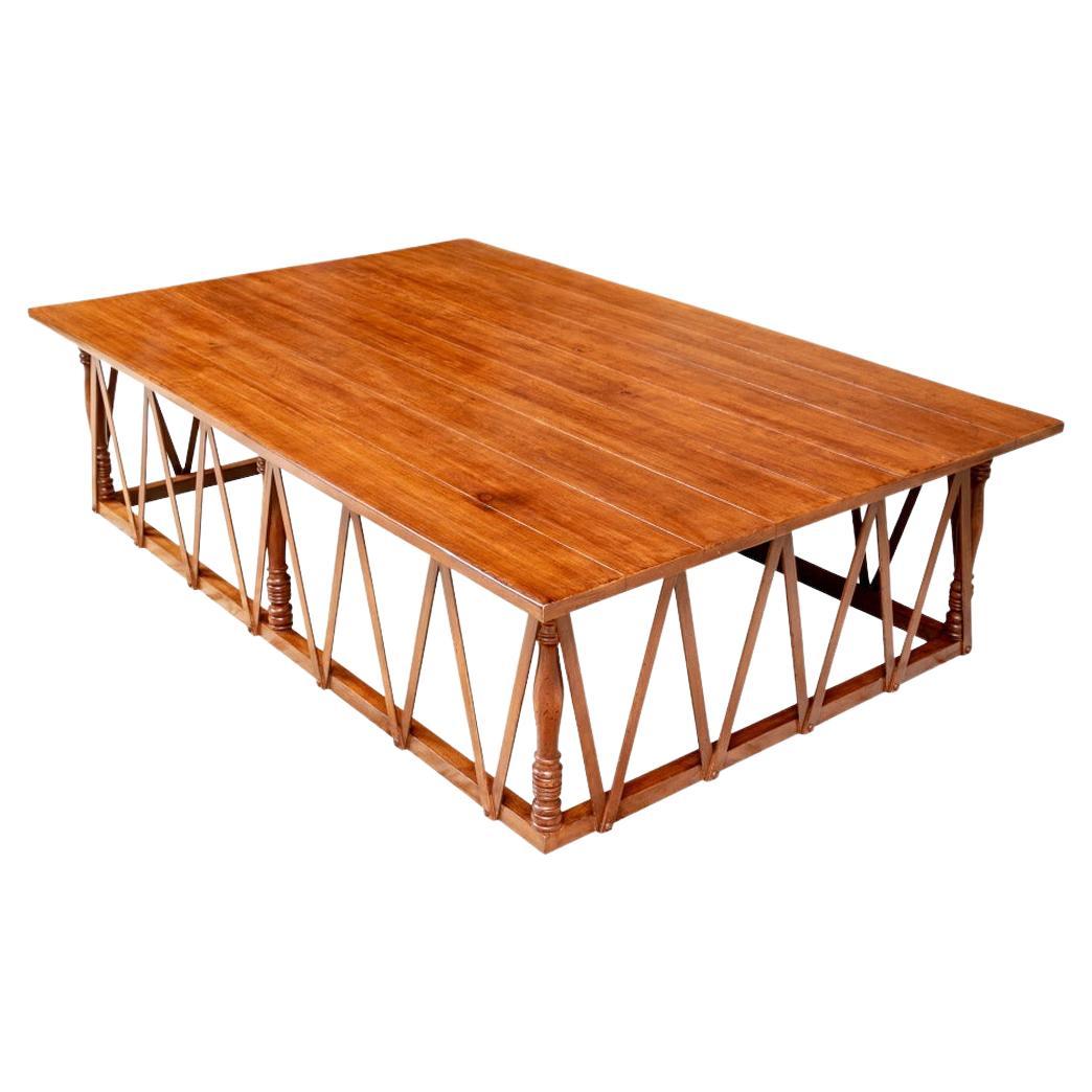 Rustic Turned Leg Cocktail Table For Sale at 1stDibs