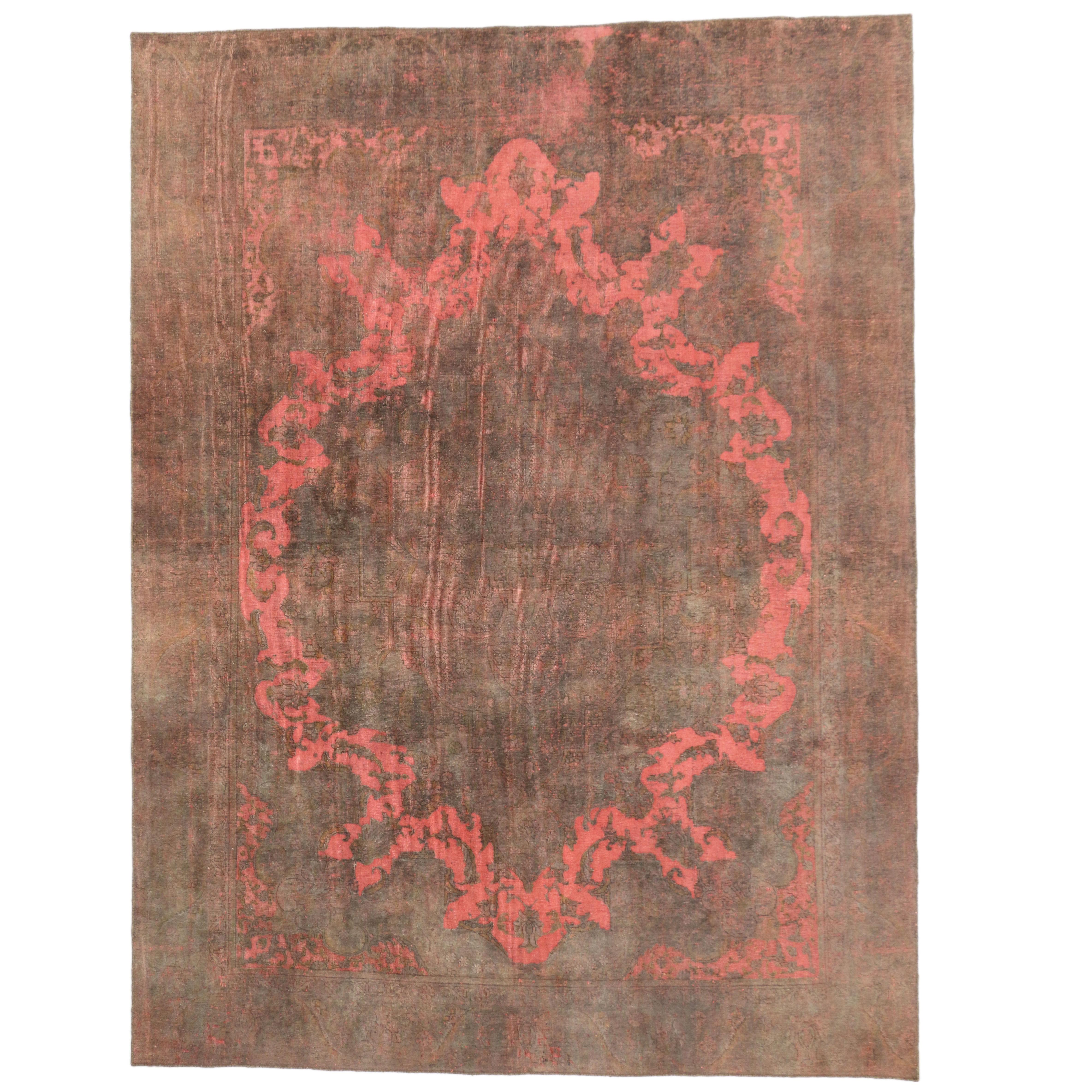Overdyed Red Turkish Vintage Rug with Industrial Look at 1stDibs ...