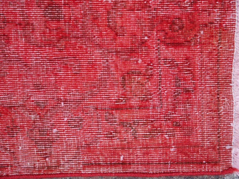 Overdyed Red Turkish Vintage Rug with Industrial Look at 1stDibs ...