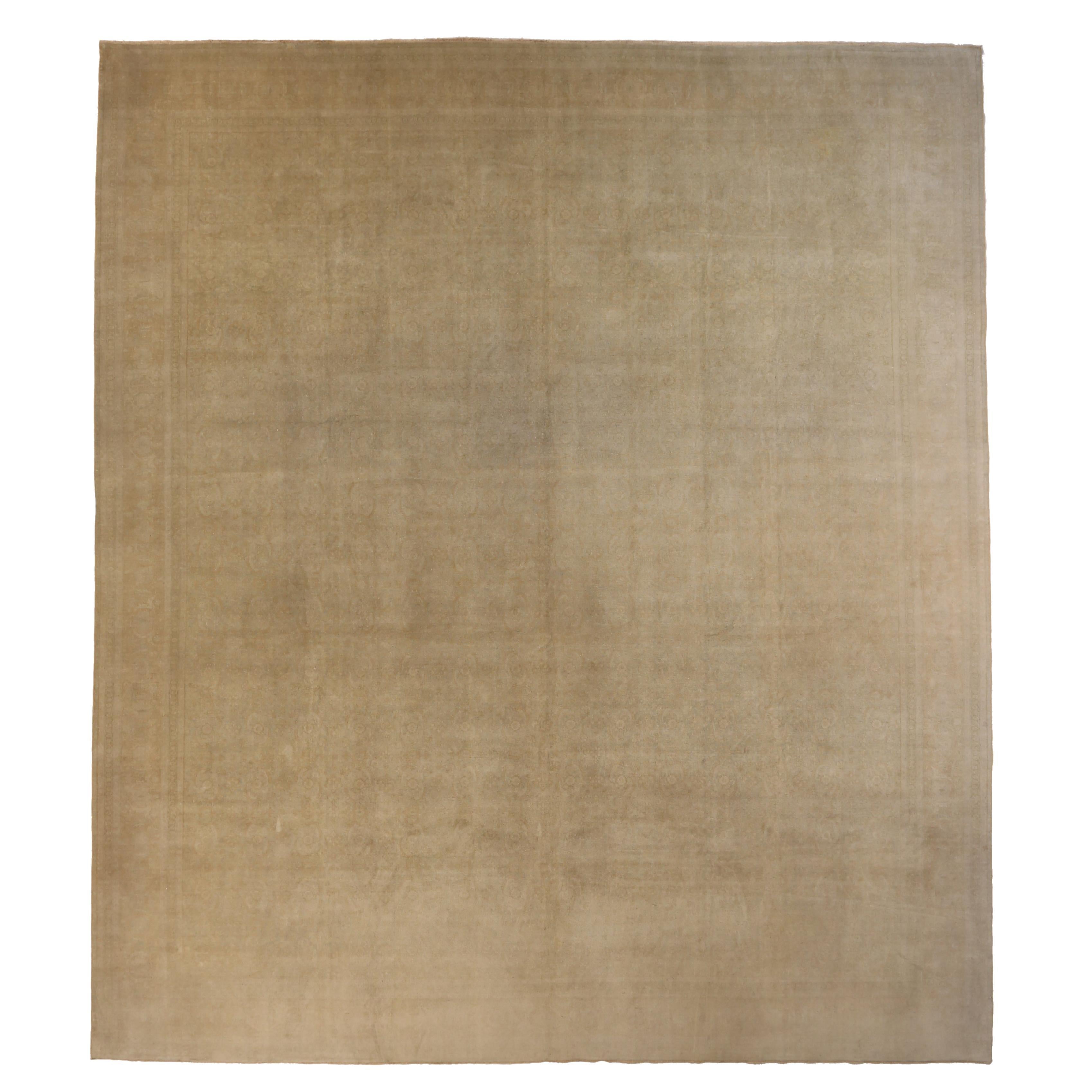 Oversize Antique Handmade Persian Rug Tabriz Design For Sale at 1stDibs