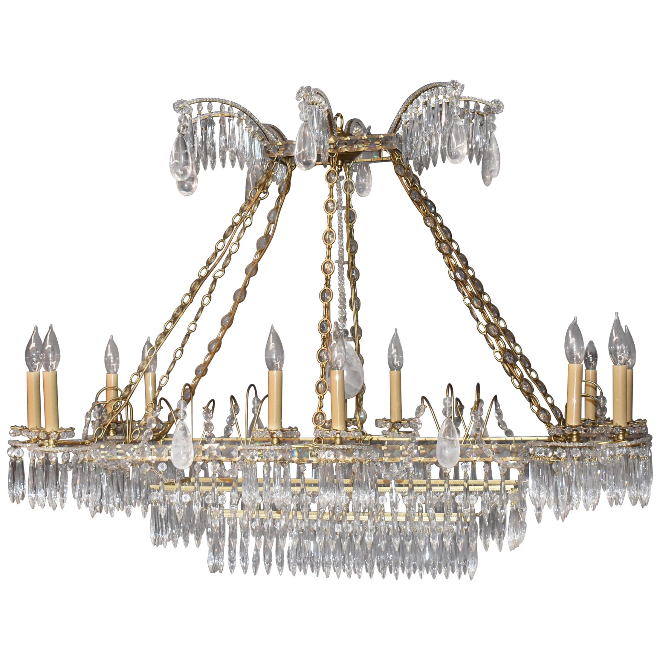 Oversize French Style Crystal and Brass Chandelier For Sale at 1stDibs ...