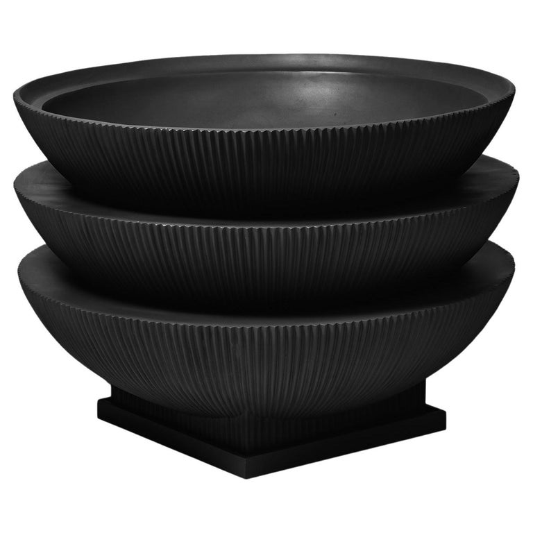 Oversize Half Dome Stack Planter 'Black' For Sale at 1stDibs