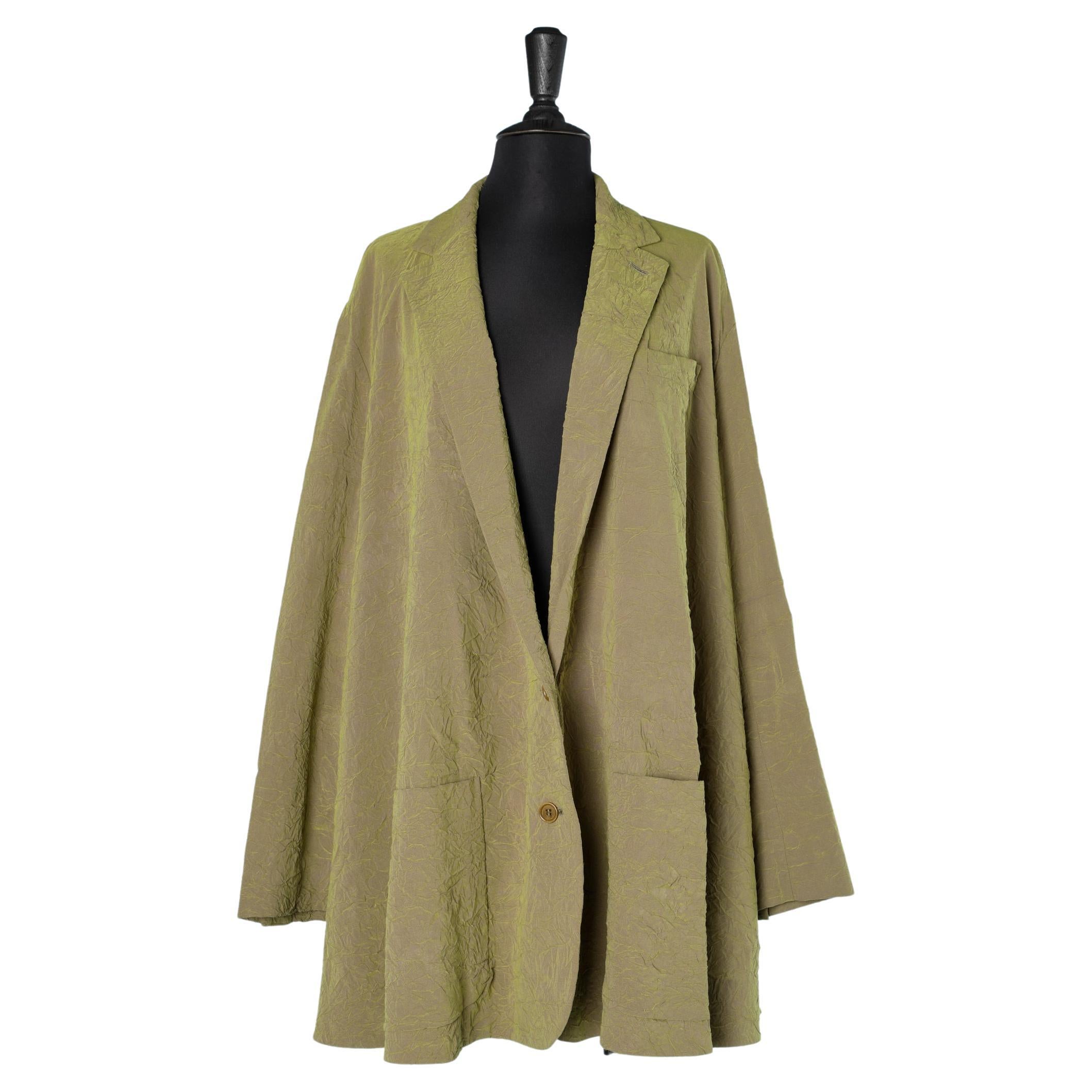 Romeo Gigli Fitted Riding Coat Style Gold Lame Jacket For Sale at 1stDibs