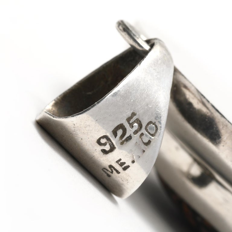 Oversize Mexican Oval Agate Pendant, Sterling Silver, Vintage For Sale ...