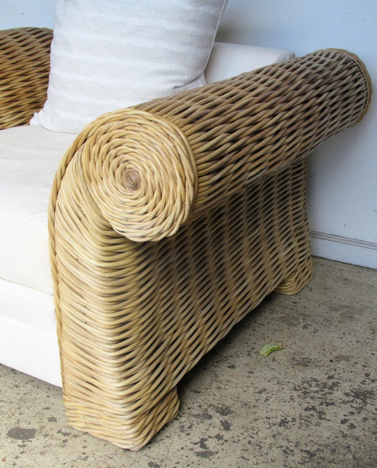 Oversize Natural Rattan Lounge Chairs by O-Asian Designs, Inc. at 1stDibs