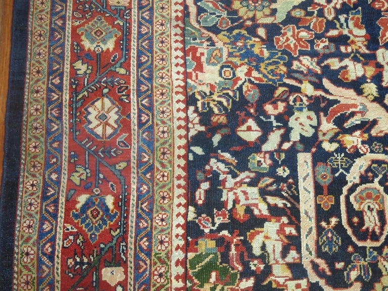 Oversize Persian Mustafi Mahal Rug in Navy Blue For Sale at 1stDibs ...