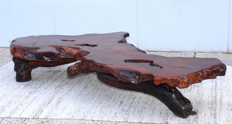 Oversize Redwood Coffee Table at 1stDibs