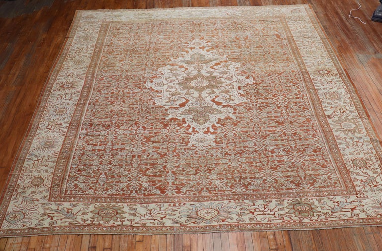 Oversize Square Antique Persian Mahal Sultanabad Rug For Sale at 1stDibs