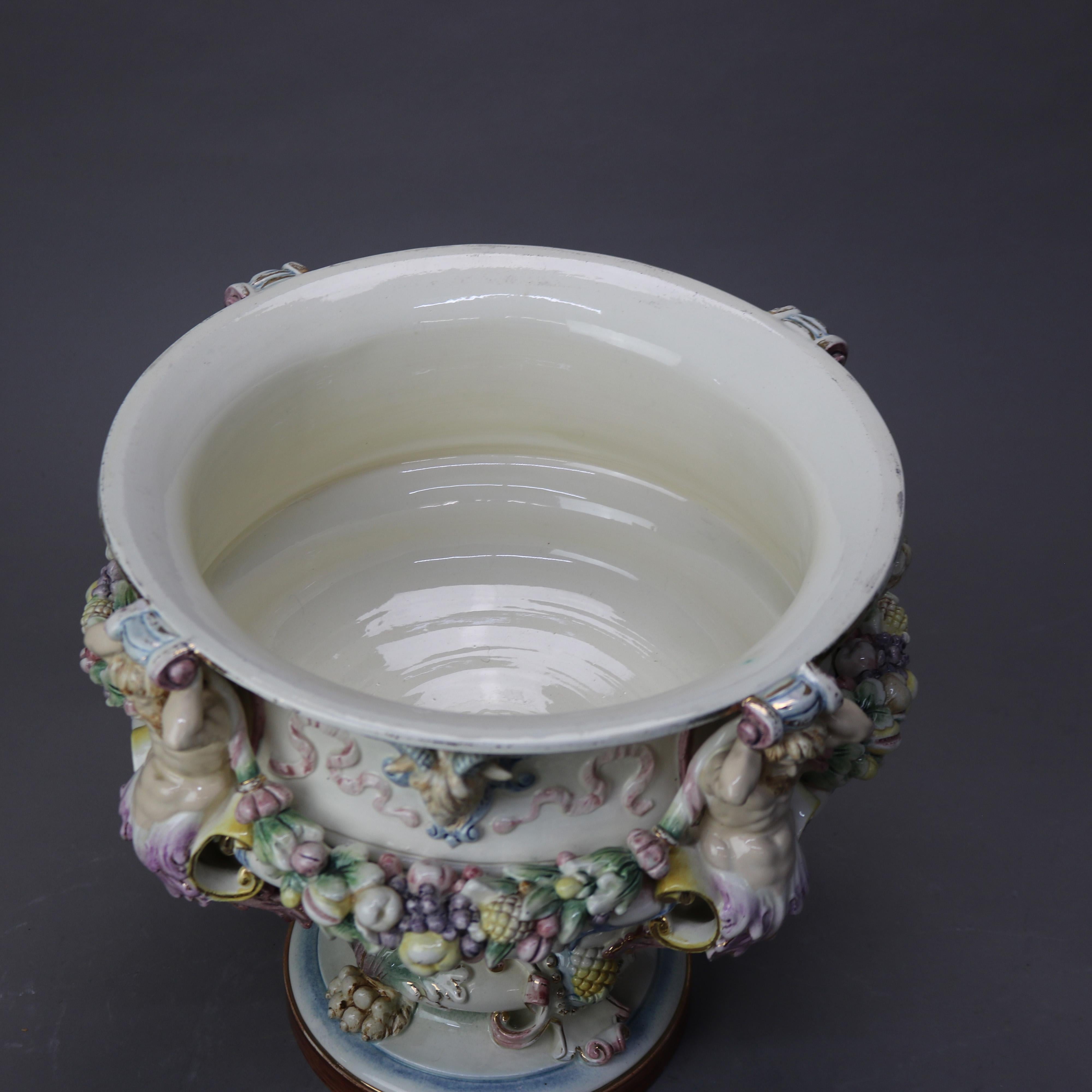 Oversized Antique Amphora Neoclassical Figural Pottery Lidded Punch ...