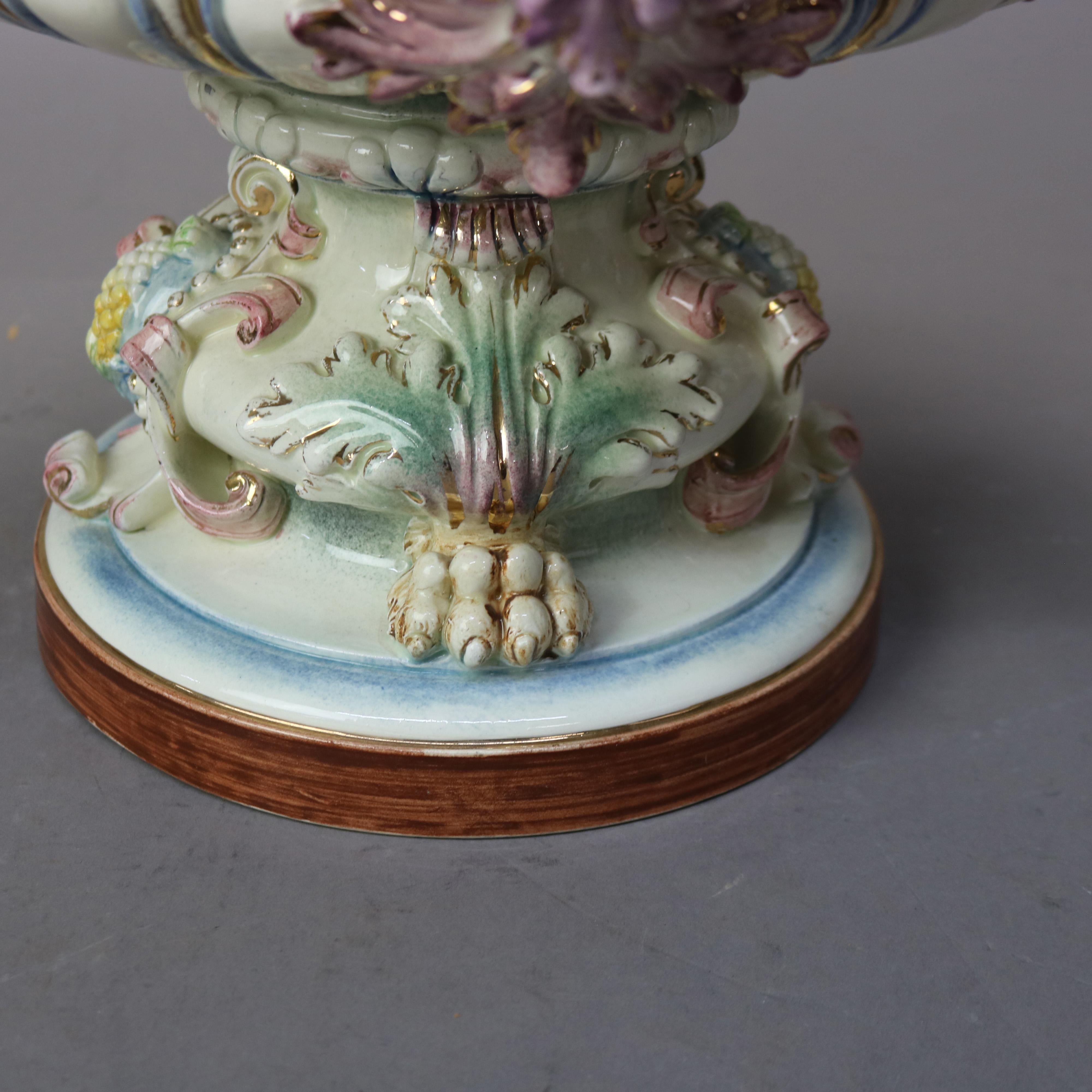 Oversized Antique Amphora Neoclassical Figural Pottery Lidded Punch ...