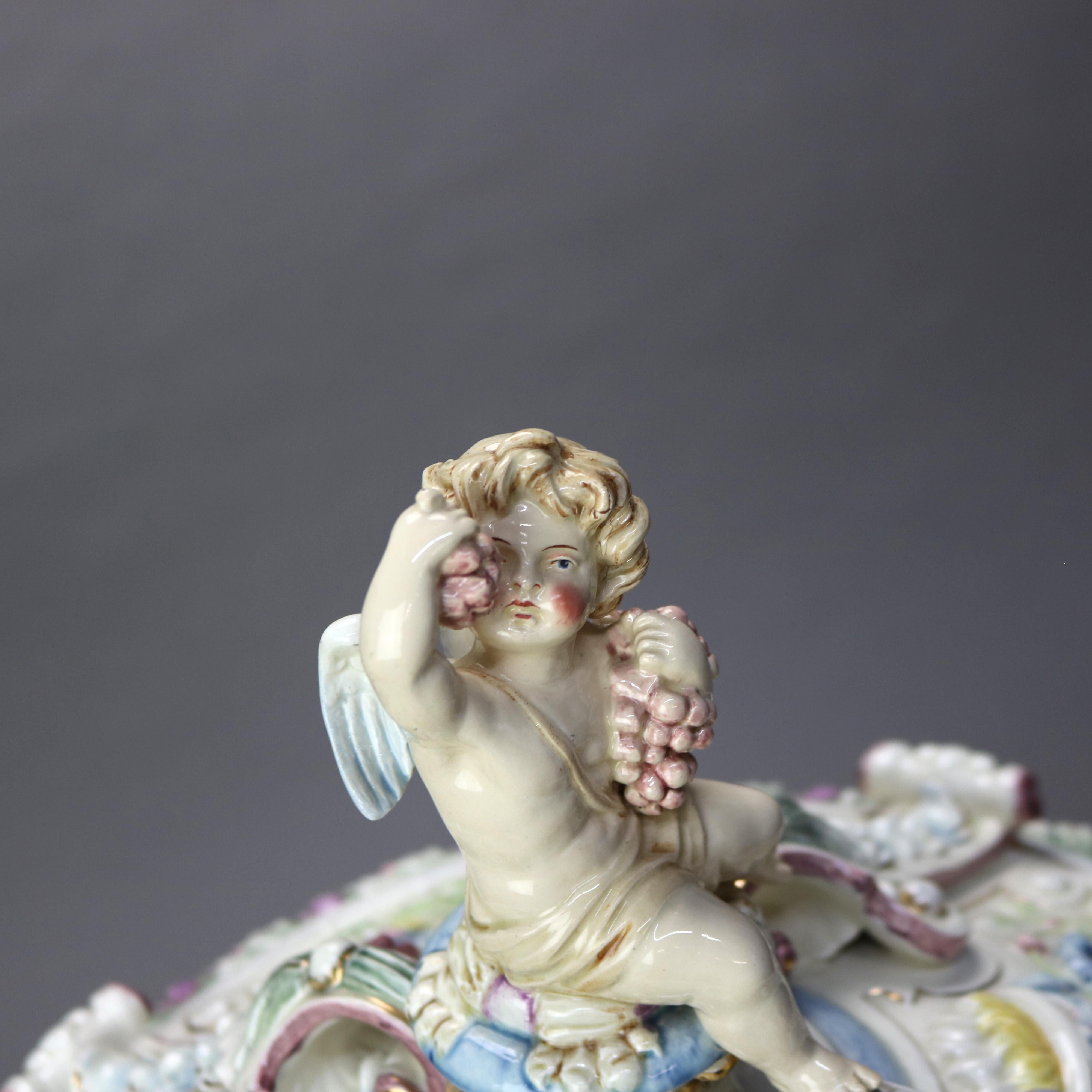 Oversized Antique Amphora Neoclassical Figural Pottery Lidded Punch ...