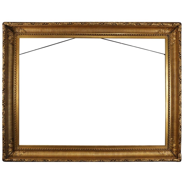 Oversized Antique First Finish Cove Molded Acanthus Giltwood Art Frame ...