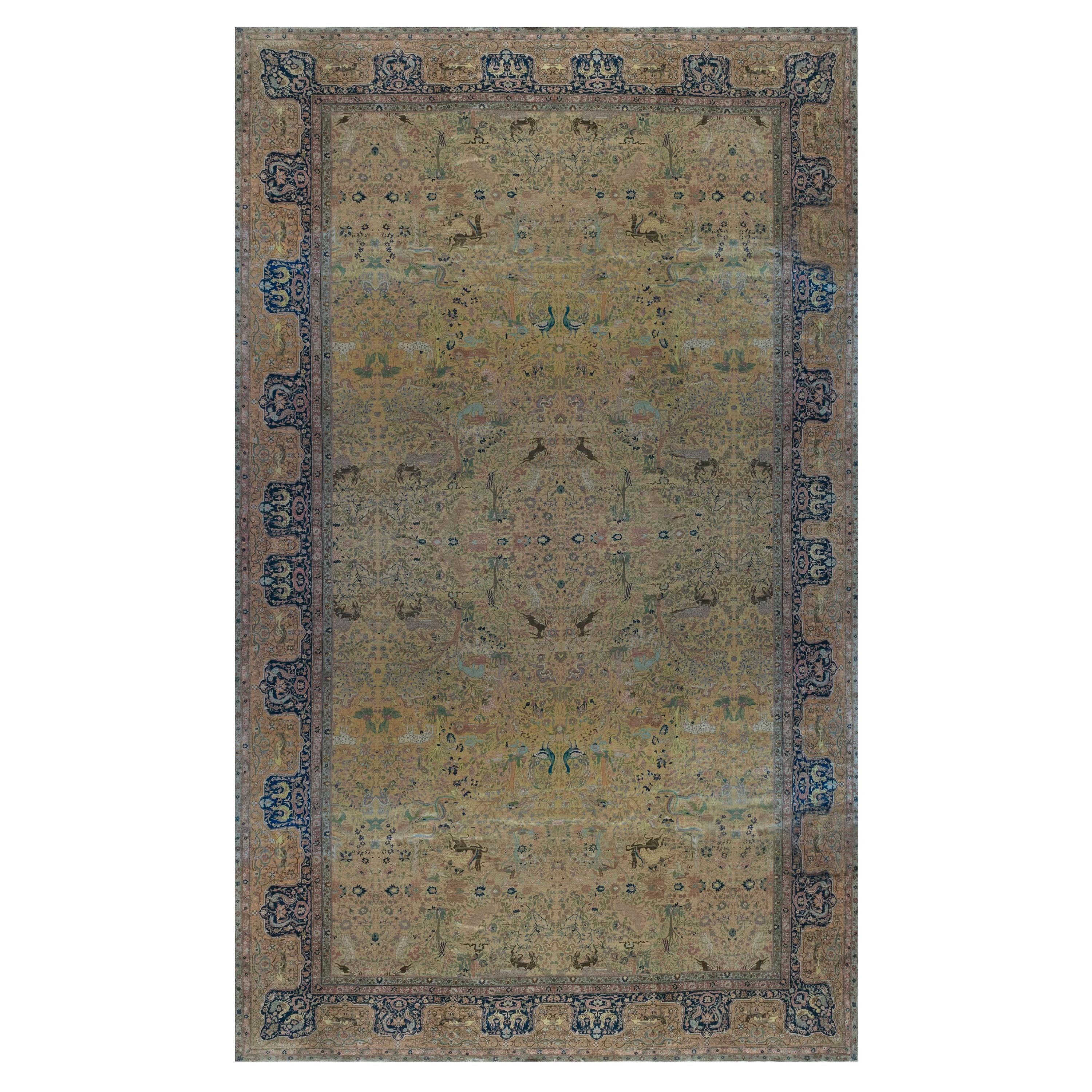 Doris Leslie Blau Collection Oversized Antique Indian Botanic Handmade ...