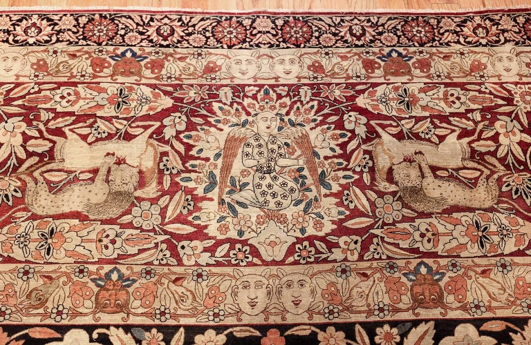 Oversized Antique Persian Hunting Scene Kerman Rug. Size: 14' 8" x 22 ...