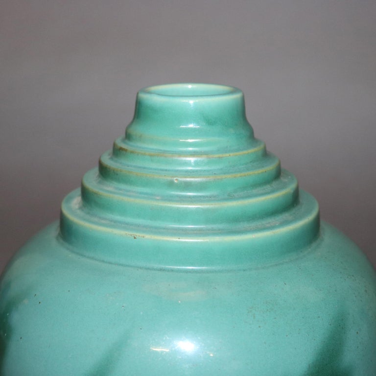 Art Deco Roseville Pottery Futura Black Flame Vase, 391-10, 20th ...