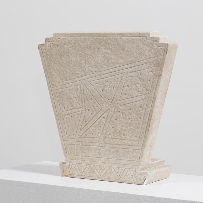 Oversized Aztex Inspired Plaster Face Sculpture For Sale at 1stDibs