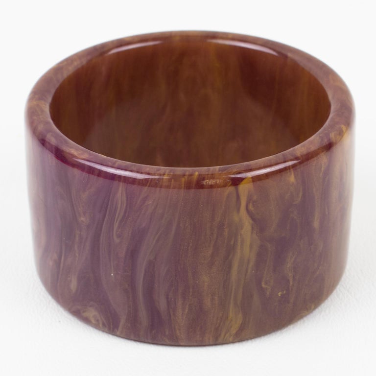 Oversized Bakelite Bracelet Bangle Purple Stardust Marble For Sale at ...