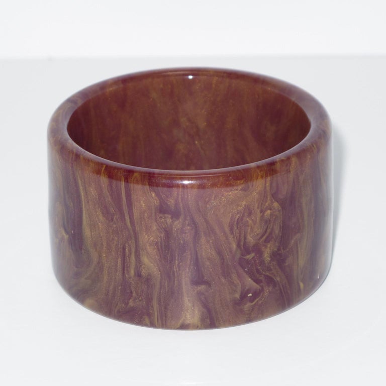 Oversized Bakelite Bracelet Bangle Purple Stardust Marble at 1stDibs