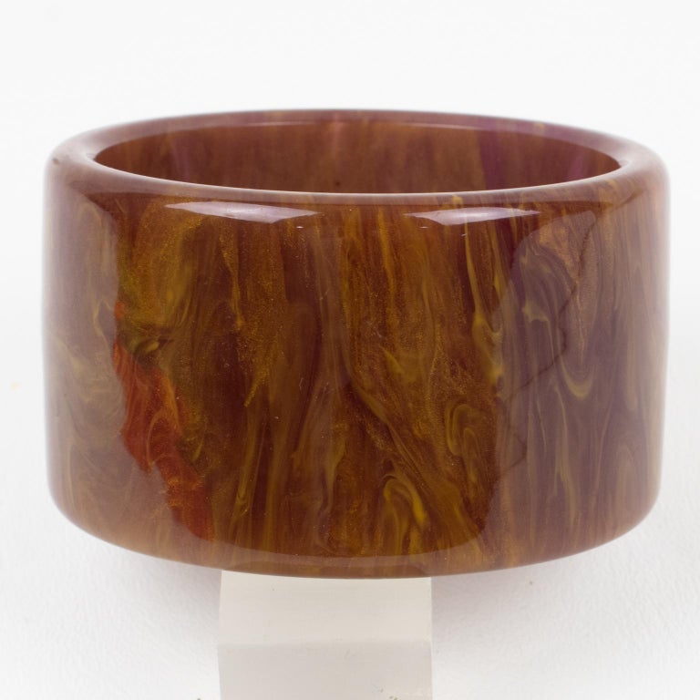 Oversized Bakelite Bracelet Bangle Purple Stardust Marble For Sale at ...