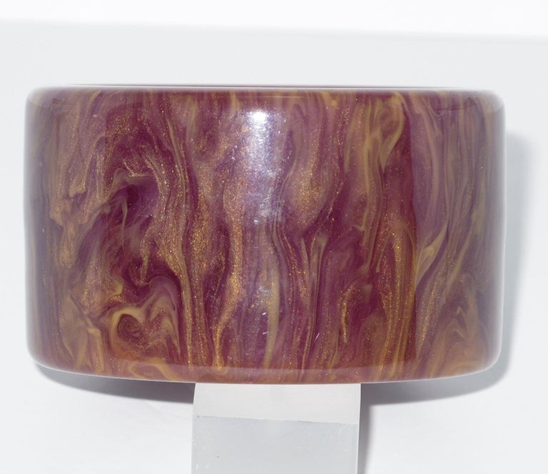 Oversized Bakelite Bracelet Bangle Purple Stardust Marble at 1stDibs