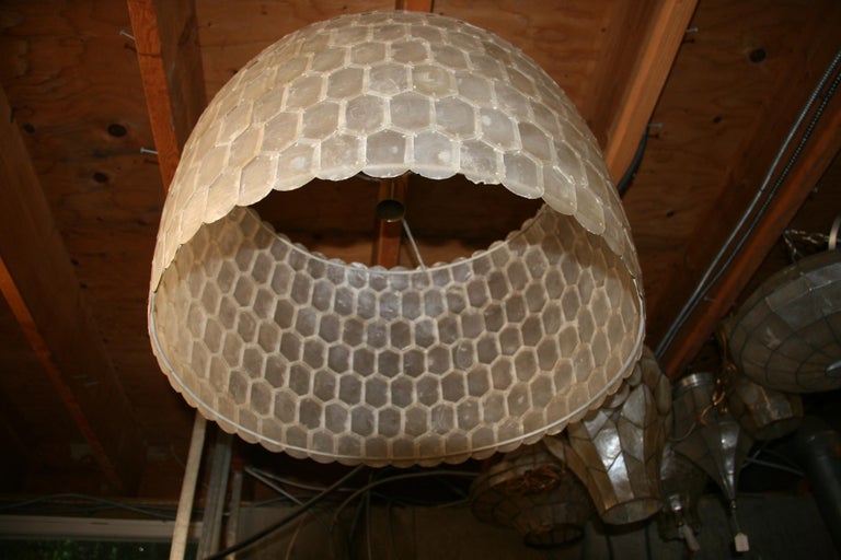 Oversized Capiz Shell Pendant Light For Sale at 1stDibs