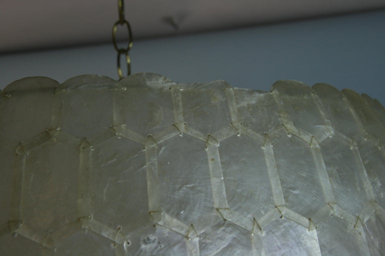Oversized Capiz Shell Pendant Light For Sale at 1stDibs