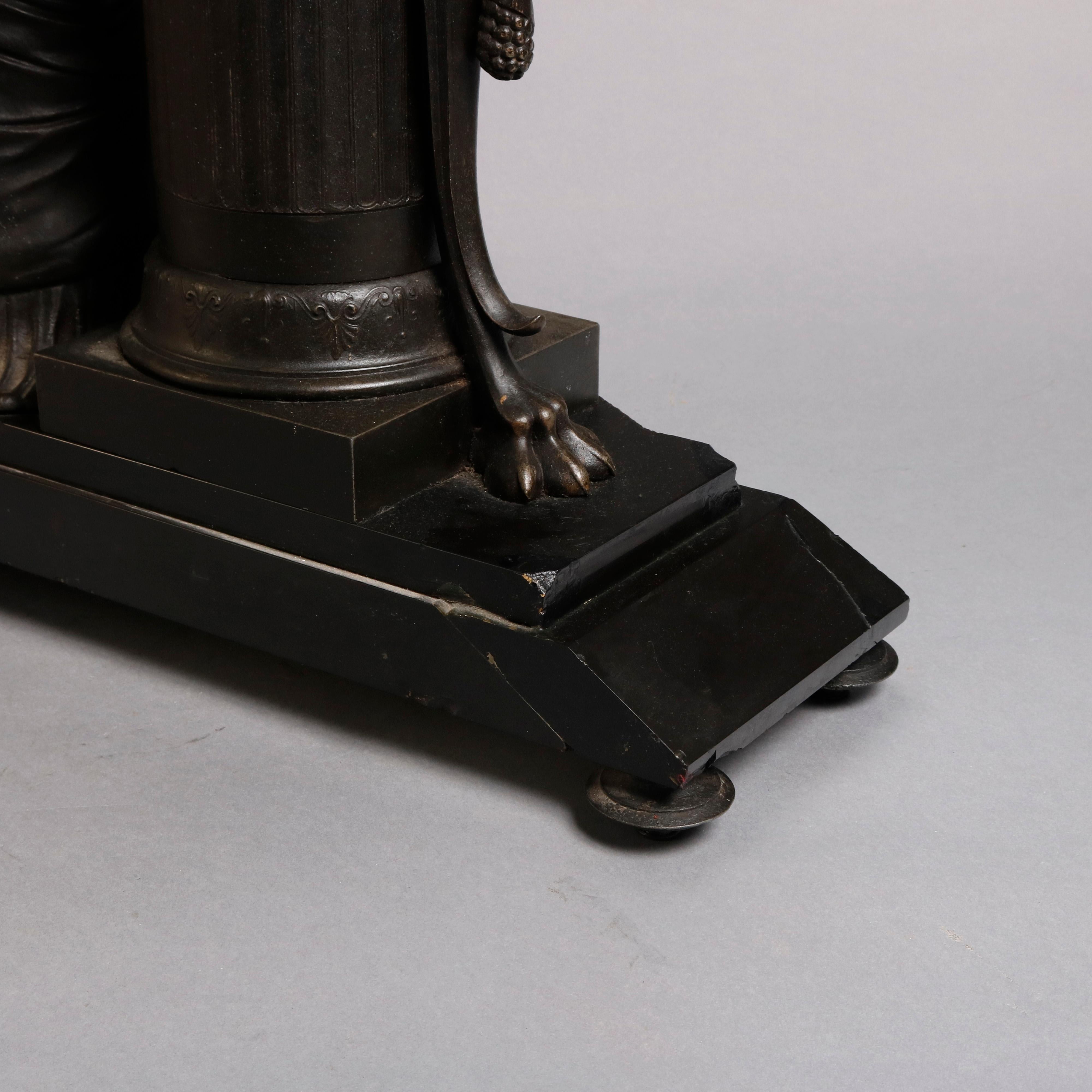 Oversized Classical Antique Blot and Drouard Figural Bronze Mantel ...