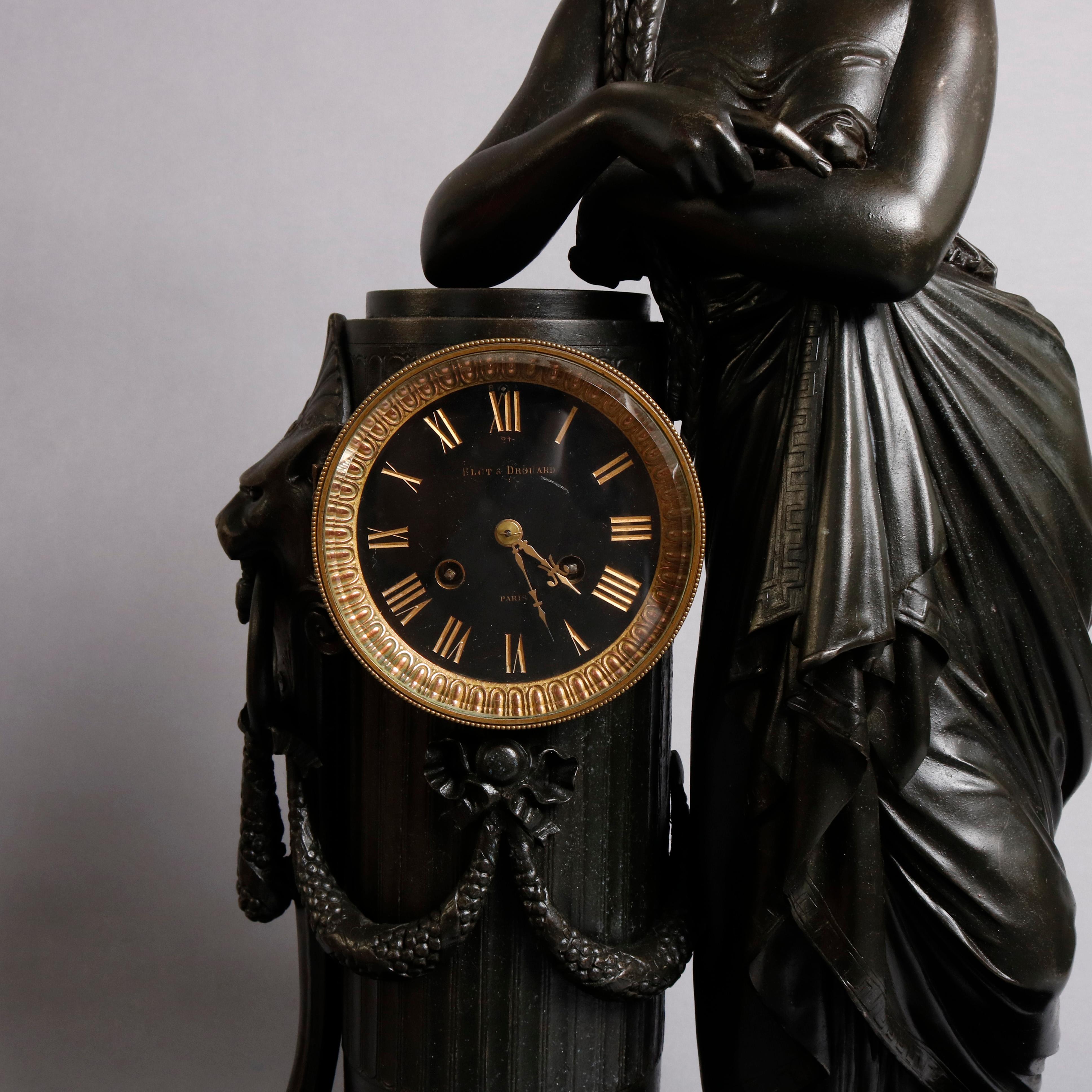 Oversized Classical Antique Blot and Drouard Figural Bronze Mantel ...