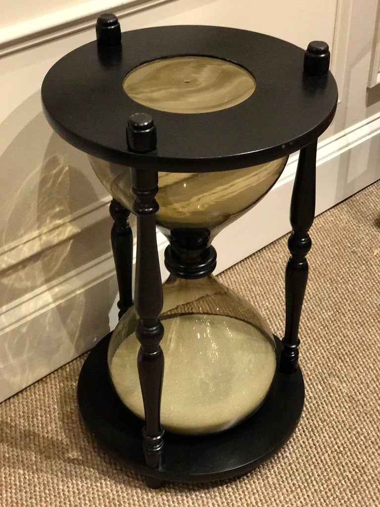 Oversized Ebonized Hourglass Side Table For Sale at 1stDibs