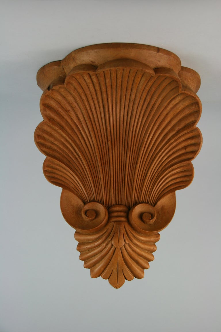 Oversized English Hand Carved Shell Wall Bracket/Shelf, Circa 1930 For ...