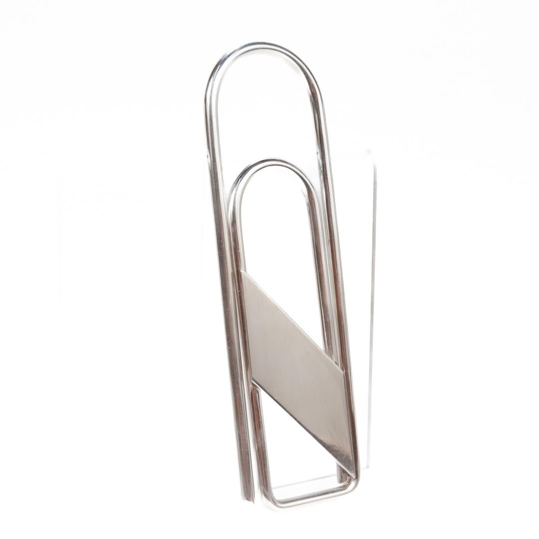 Oversized Figural Italian Art Deco Sterling Silver Desk Paperclip ...