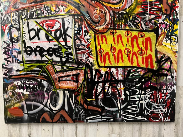 Oversized Graffiti Art on Canvas., "Spits Energy" by Dylan For Sale at ...