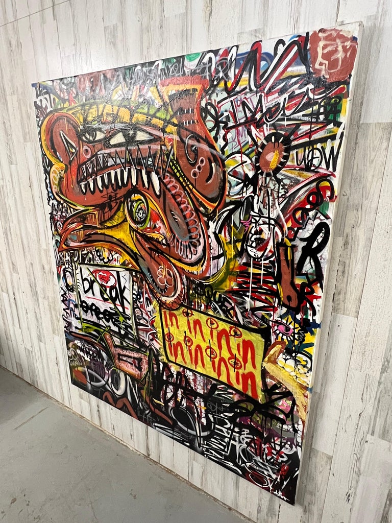 Oversized Graffiti Art on Canvas., "Spits Energy" by Dylan For Sale at ...