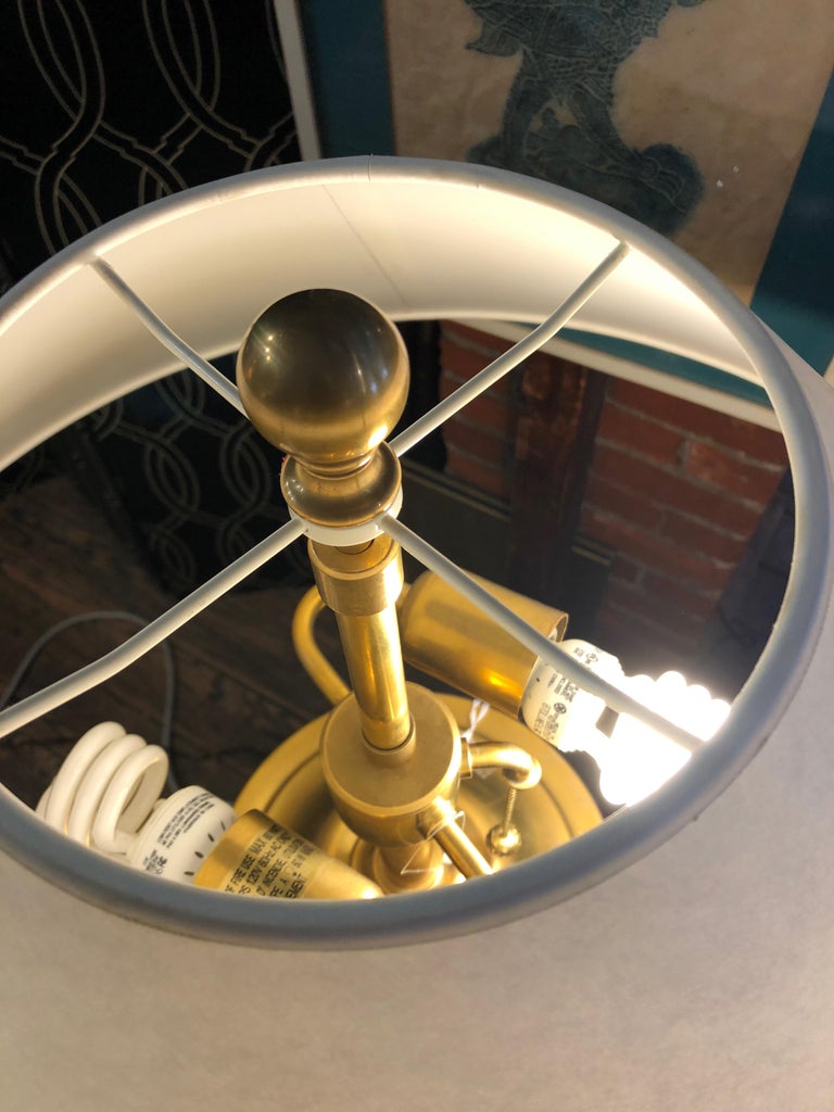 Oversized Large and Elegant Black and Brass Table Lamp at 1stDibs