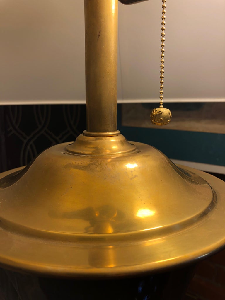 Oversized Large and Elegant Black and Brass Table Lamp at 1stDibs